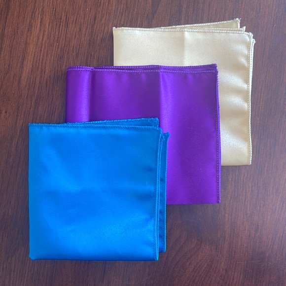 Accessories | Trio Of Satin Pocket Squares | Poshmark